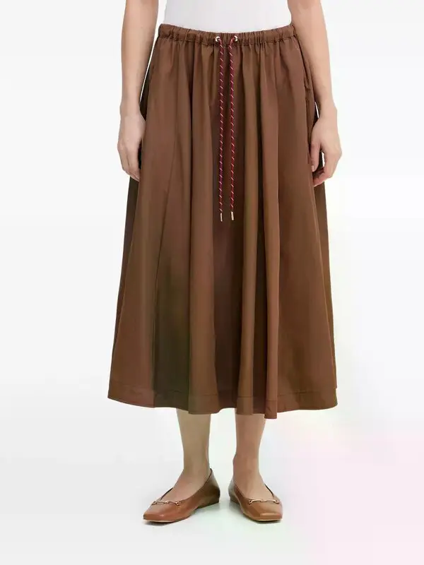 OUI Drawstring Flared Midi Skirt