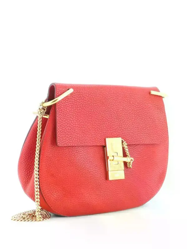Chloé Drew Leather Small Crossbody Bag - Red