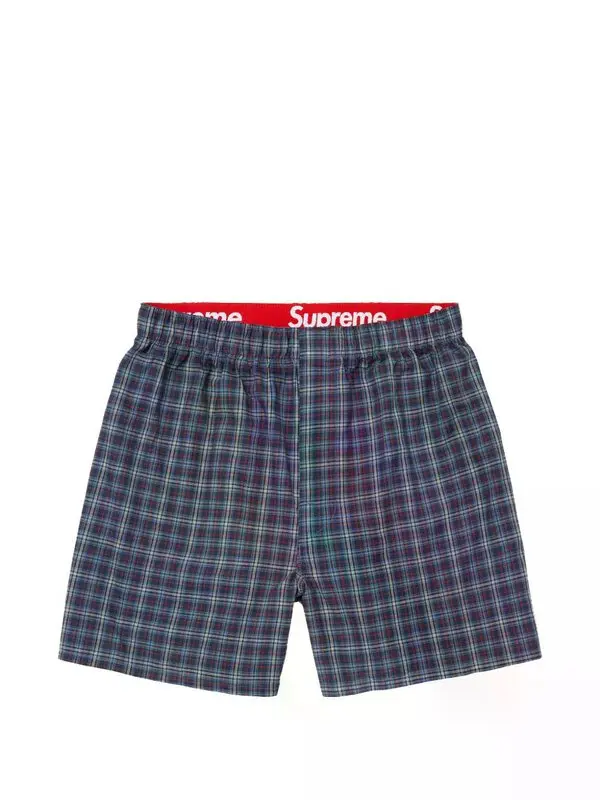 Supreme Plaid Boxers - Blue