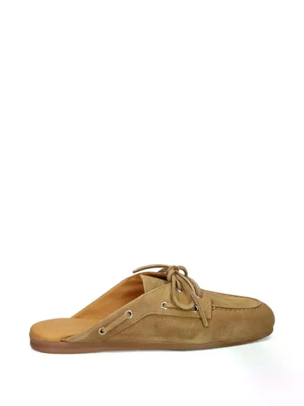 POSA Lace-up Backless Mules - Neutrals