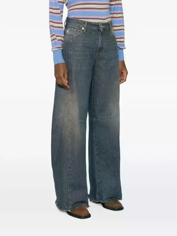 VICOLO Faded Wide-leg Jeans