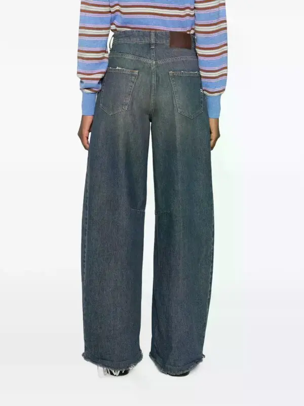 VICOLO Faded Wide-leg Jeans