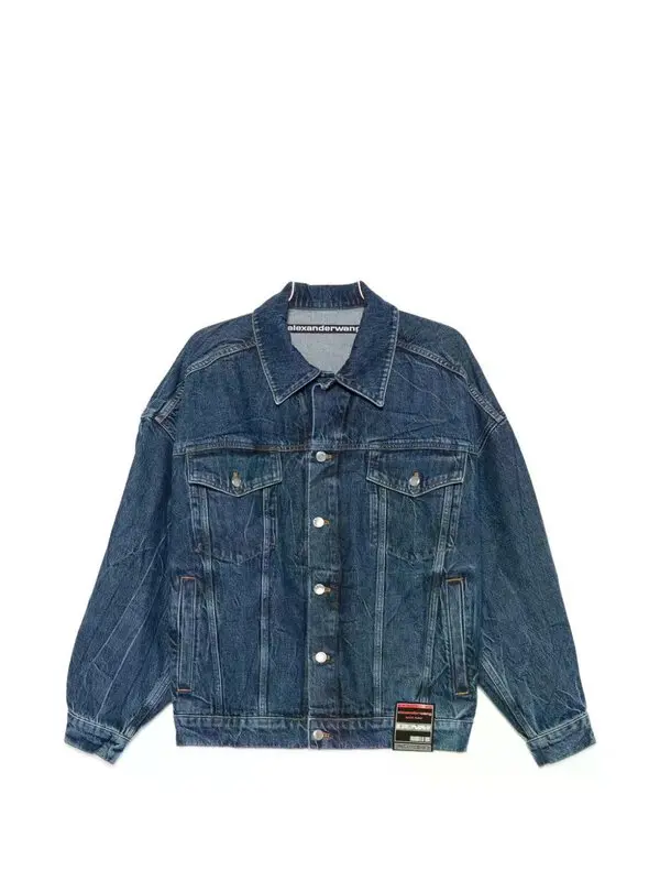 Alexander Wang Hotfix-logo Denim Jacket - Blue