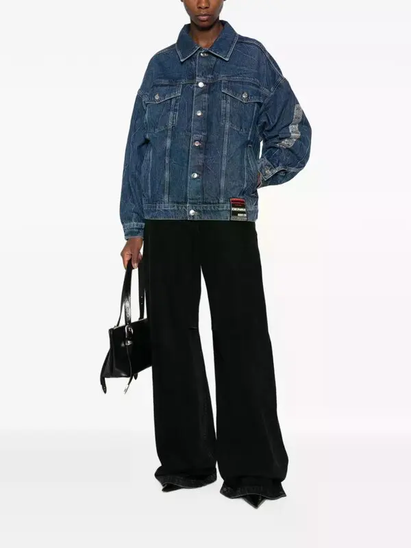 Alexander Wang Hotfix-logo Denim Jacket - Blue