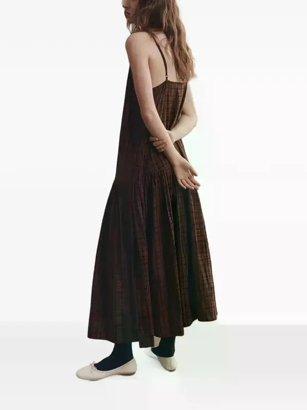 The Great. Plaid Drop-waist Maxi Dress