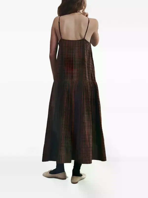 The Great. Plaid Drop-waist Maxi Dress