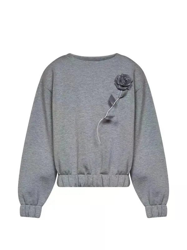 Giuseppe Di Morabito Rose-appliqué Shoulder-pad Sweater - Grey