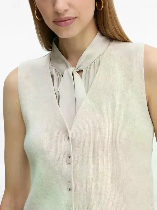 OUI Ribbed Knit V-neck Waistcoat