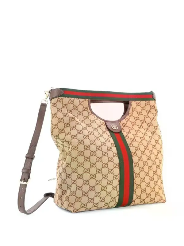 Gucci Giglio Convertible Shopper Gg Canvas Large Tote Bag - Brown