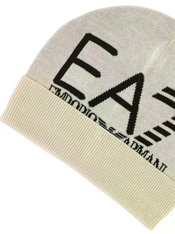 EA7 Logo Jacquard Beanie Hat
