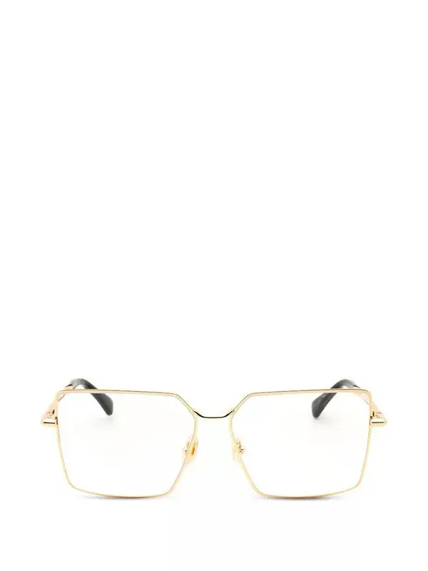 Max Mara Geometric Frame Eyeglasses - Gold