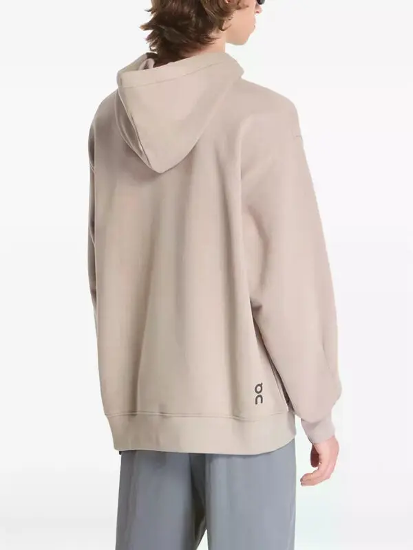 On Club Logo-print Drawstring Hoodie - Neutrals