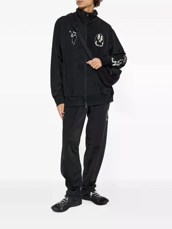 Y3 X Adidas Graphic-print Zip-up Sweater - Black