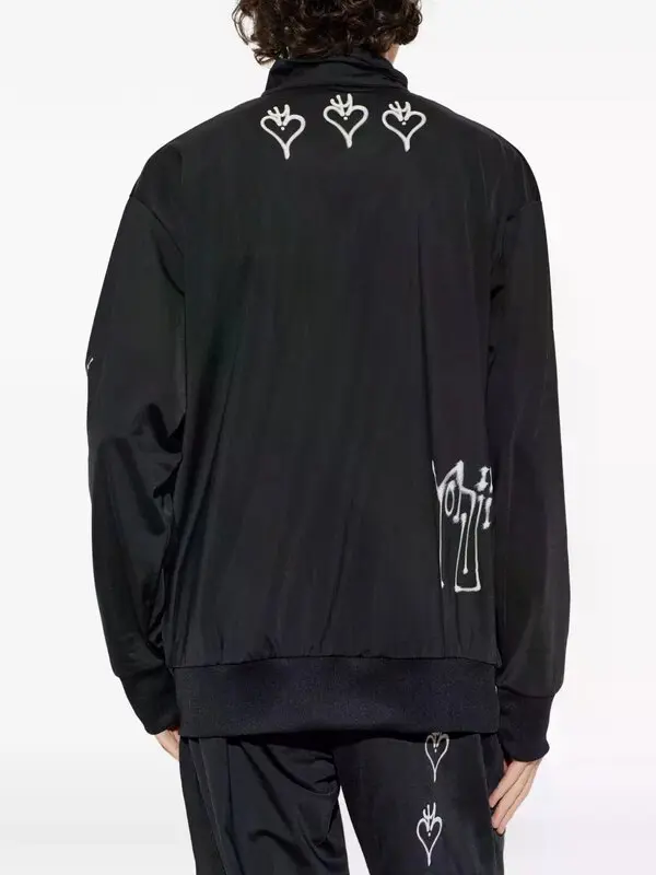 Y3 X Adidas Graphic-print Zip-up Sweater - Black