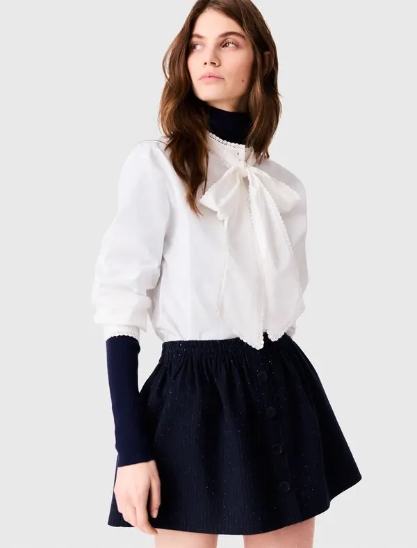 Maje Short Tailored Rhinestone Skirt