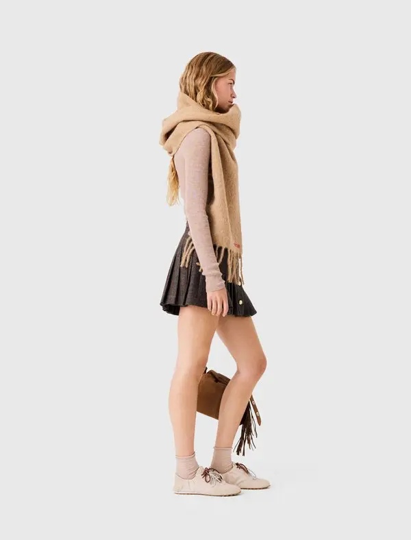 Maje Short Checked Skirt