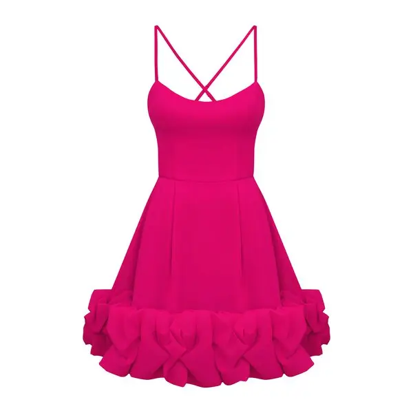 POST MERIDIEM Fuchsia Backless Bustier Mini Dress - Pink