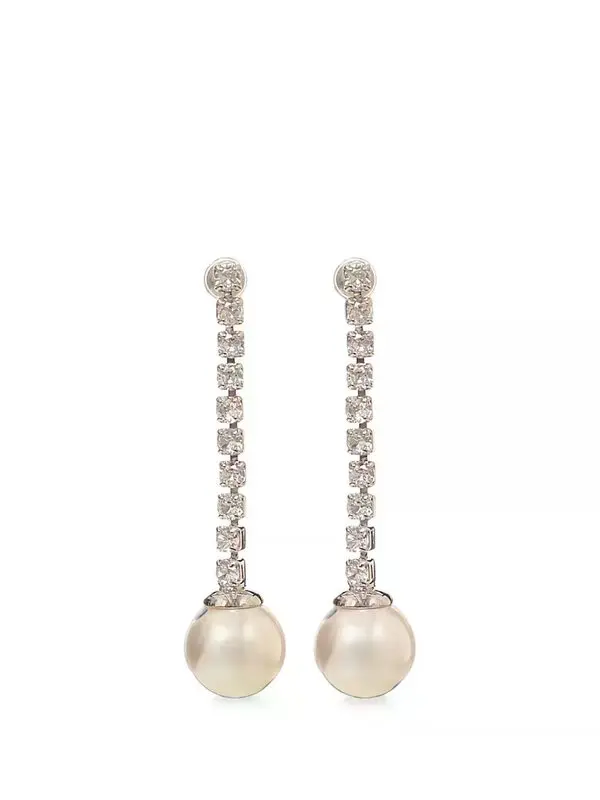 SELF-PORTRAIT Crystal-embellished Earrings - Silver