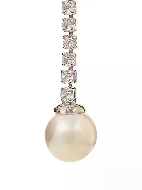 SELF-PORTRAIT Crystal-embellished Drop Earrings With Faux Pearl