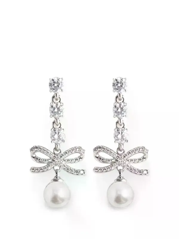 SELF-PORTRAIT Bow-charm Earrings - Silver