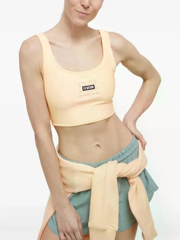 P.E Nation Logo-patch Sports Bra - Orange