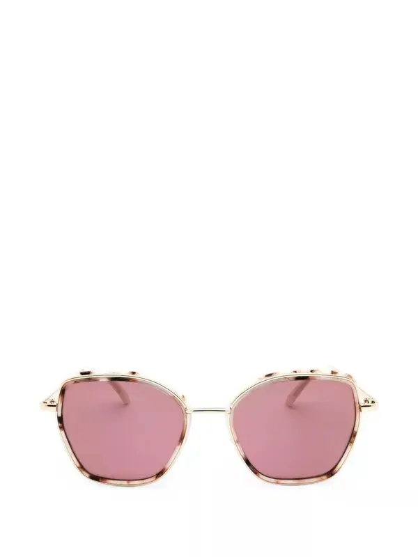DRAPER JAMES Geometric-frame Sunglasses - Brown