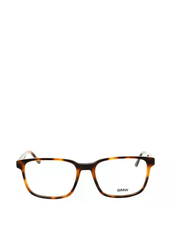 BMW EYEWEAR Tortoiseshell-effect Rectangle-frame Glasses