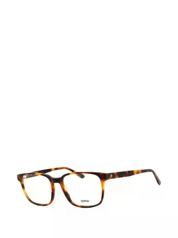 BMW EYEWEAR Tortoiseshell-effect Rectangle-frame Glasses
