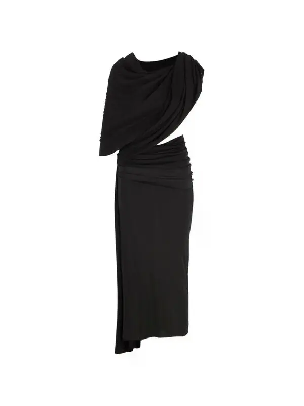 Balenciaga Draped Cut-out Dress - Black