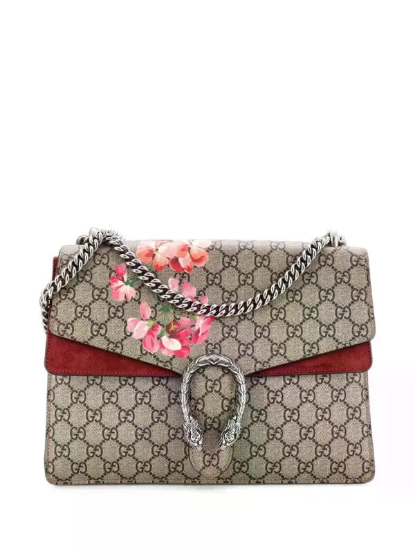 Gucci Blooms Print Gg Coated Canvas Medium Shoulder Bag