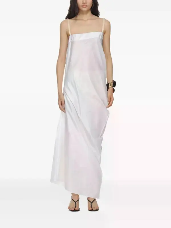 Carven Asymmetric Silk Maxi Dress - White