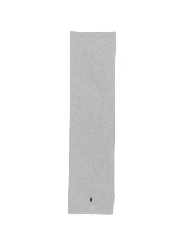 Polo Ralph Lauren Logo-embroidered Knitted Scarf - Grey