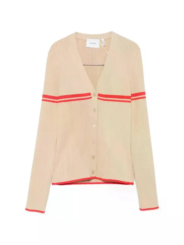 Axel Arigato Fleur Ribbed-knit Striped Cardigan