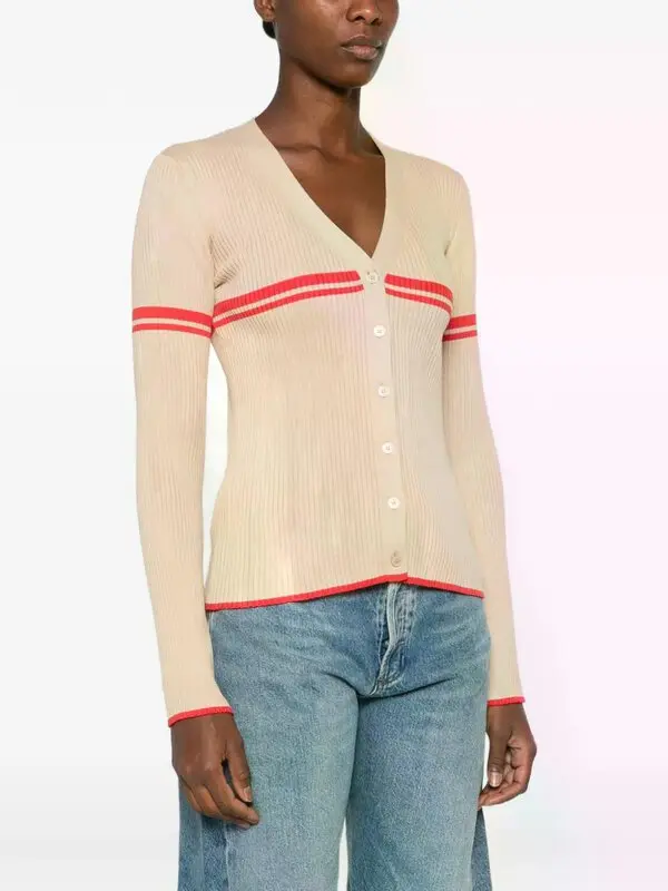 Axel Arigato Fleur Ribbed-knit Striped Cardigan