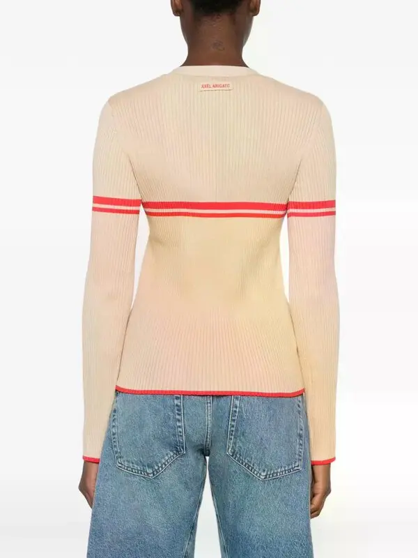 Axel Arigato Fleur Ribbed-knit Striped Cardigan