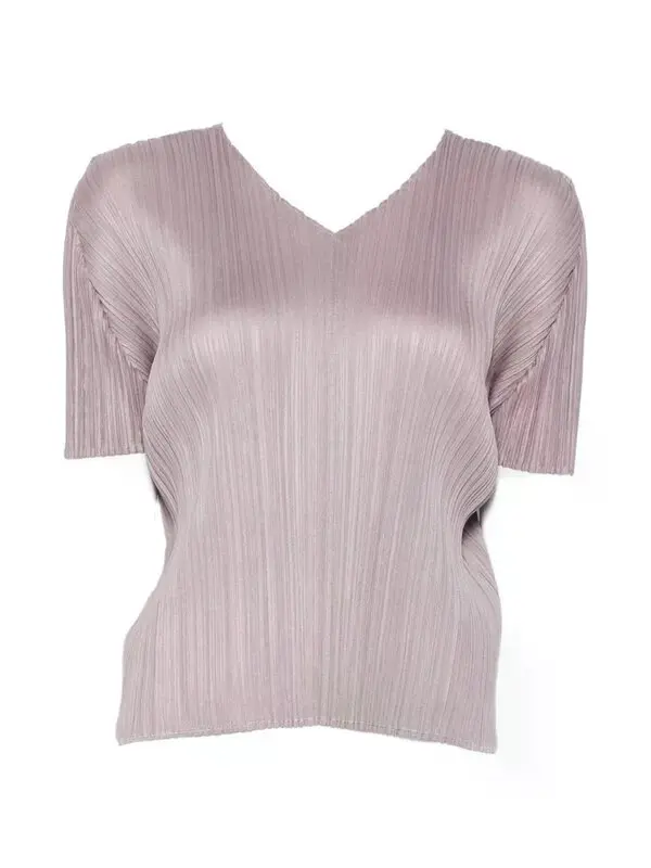 Issey Miyake V-neck Short Sleeve T-shirt - Grey