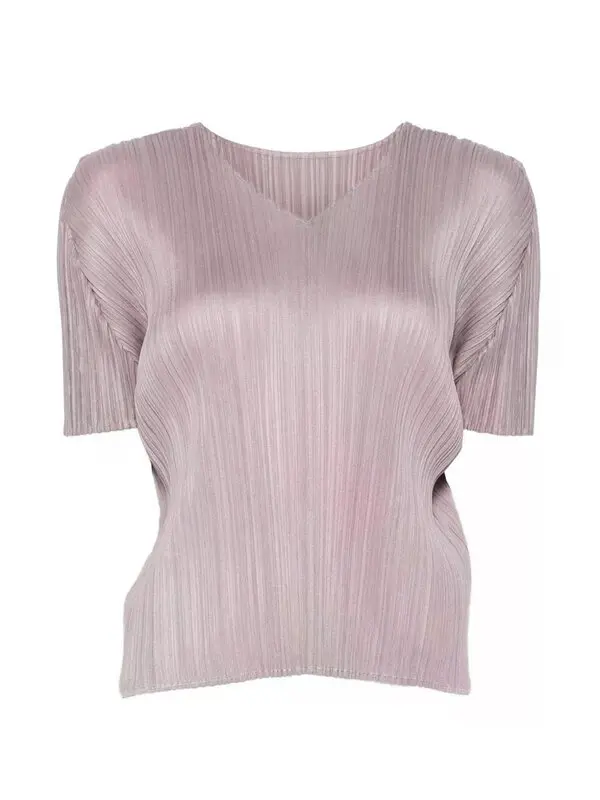 Issey Miyake V-neck Short Sleeve T-shirt - Grey