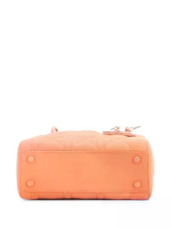 Dior Lady Chain Bag Cannage Quilt Calfskin Mini Shoulder Bag - Orange