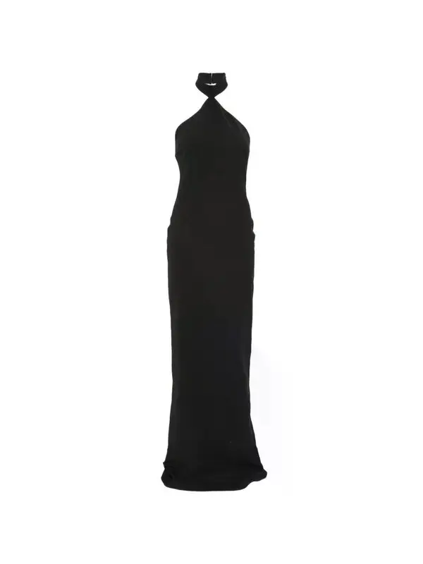THE NEW ARRIVALS ILKYAZ OZEL Kailash Halterneck Maxi Dress - Black