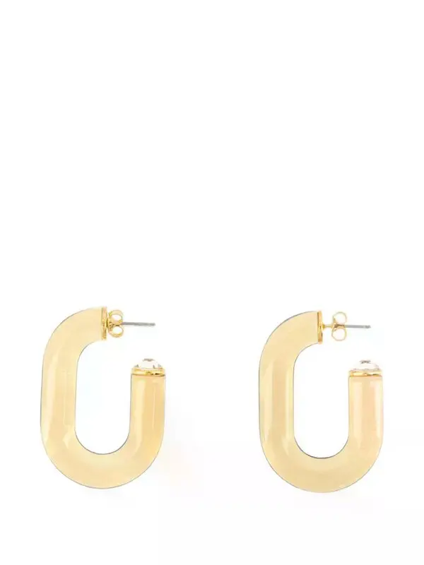 Rabanne Crystal-embellished Oval Hoop Earrings - Gold