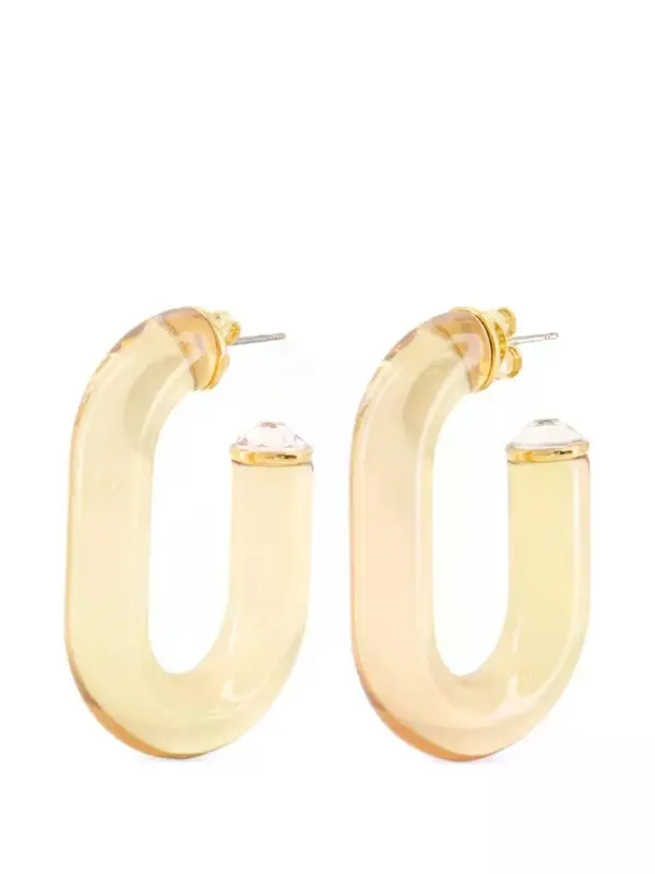 Rabanne Crystal-embellished Oval Hoop Earrings - Gold