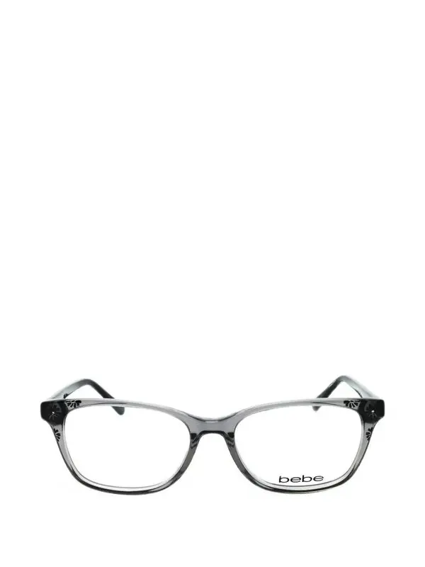 Bebe Floral Print Rectangle Eyeglasses - Grey