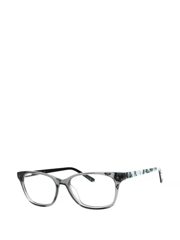 Bebe Floral Print Rectangle Eyeglasses
