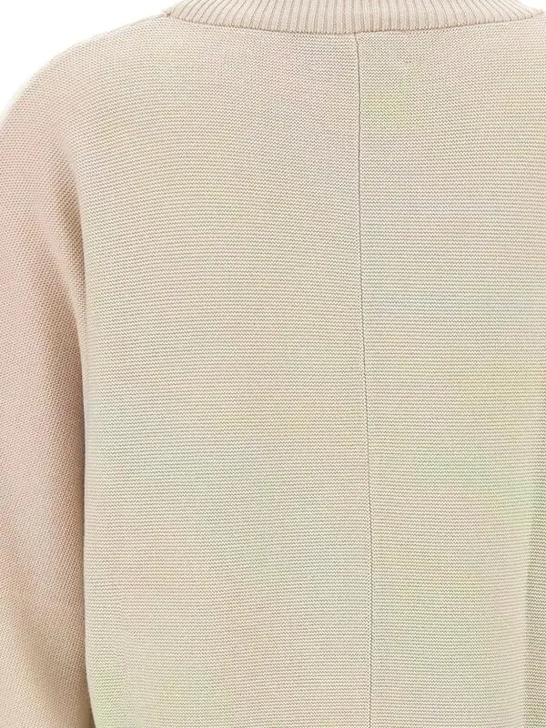 Hemisphere Batwing-sleeve High-neck Sweater