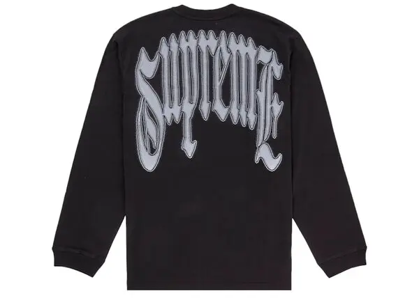 Supreme Intarsia Long Sleeve Top - Black