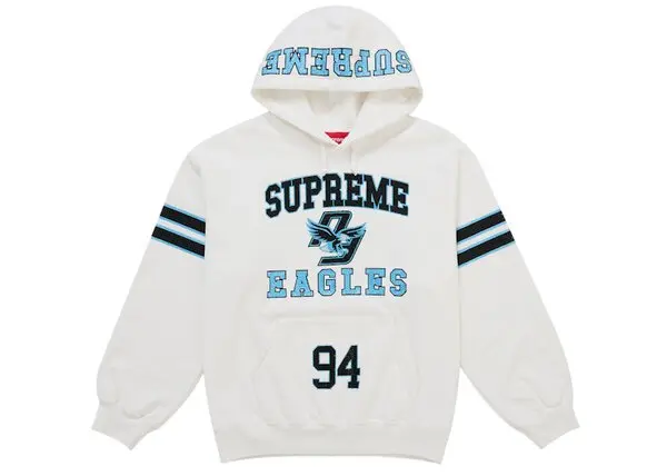 Supreme Rhinestone Eagle Hooded Sweatshirt - White
