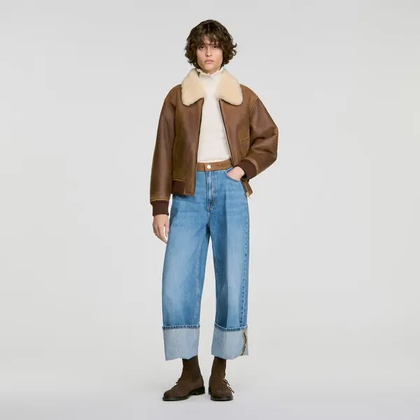 Sandro Ruffled Turtleneck Wool Sweater - Ecru