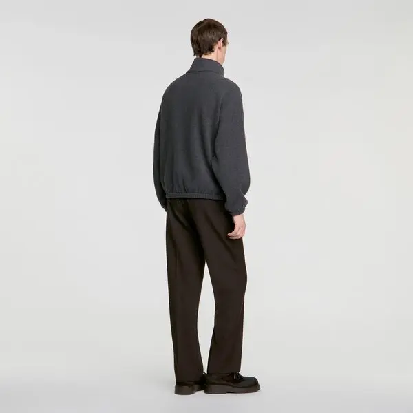 Sandro Zipped Standing Collar Sweatshirt