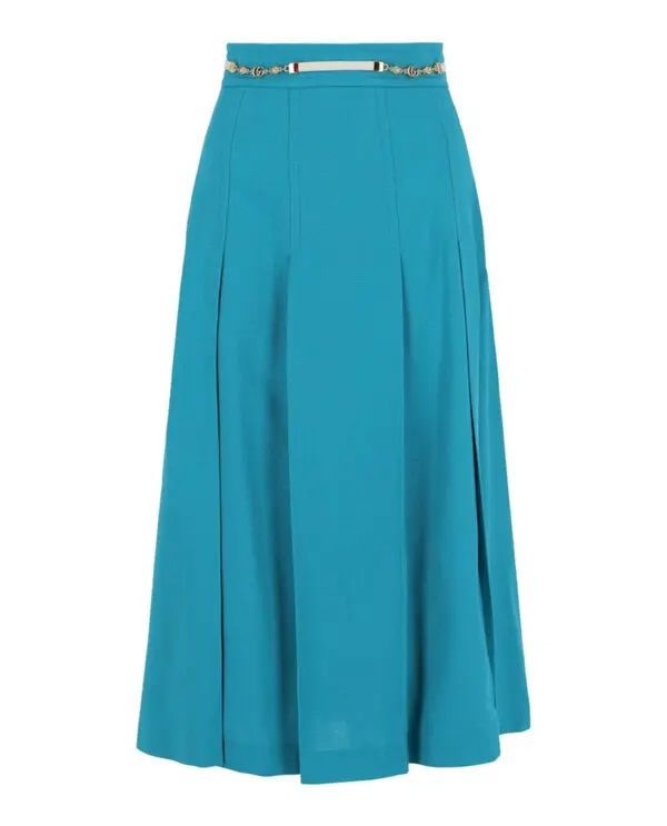 Gucci Double G Chain Pleated Skirt - Blue