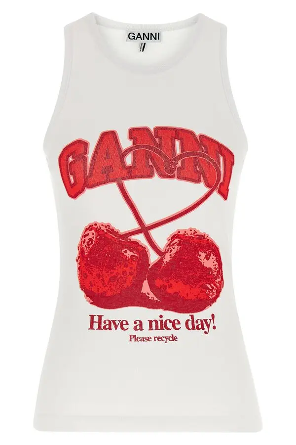 GANNI Cherry' Tank Top